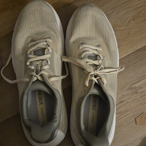 Hoka | Shoes | Hoka Cream Athletic Shoes With Breathable Mesh And ...